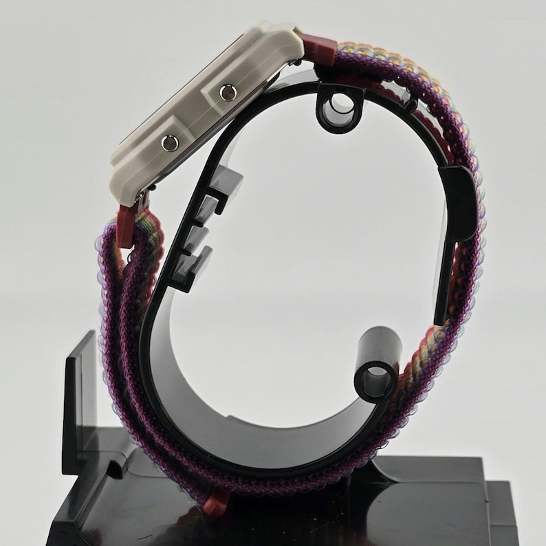 Casio LF20W-8A Modified | POP Rainbow Stripes | Rainbow Nylon Loop ...