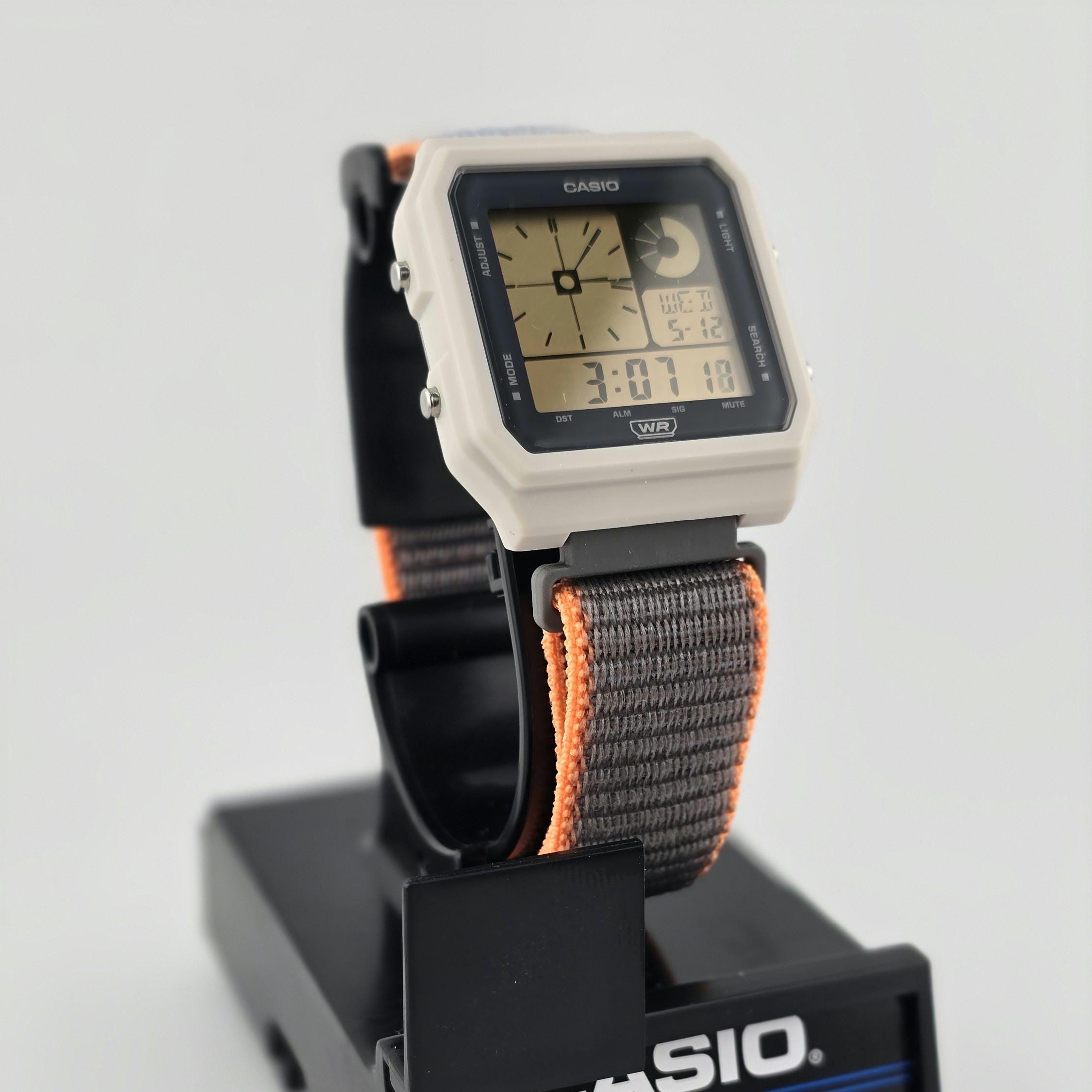 Casio LF20W-8A Modified POP Gray With Orange Tint Orange and Grey Nylon ...