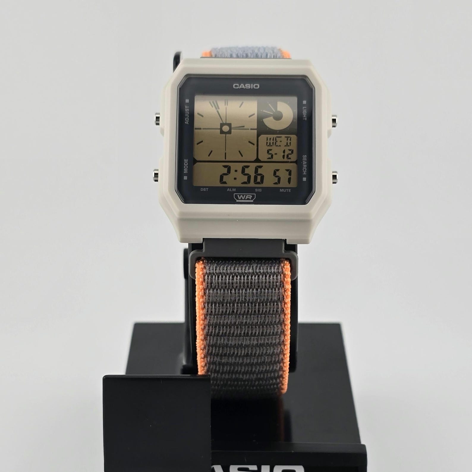 Casio LF20W-8A Modified POP Gray With Orange Tint Orange and Grey Nylon ...