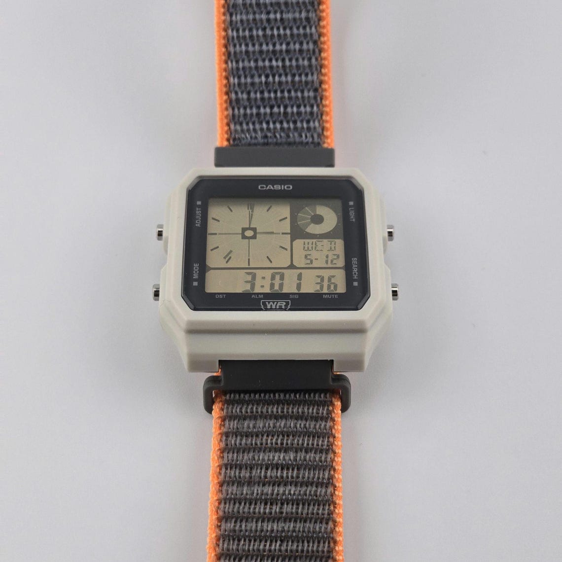 Casio LF20W-8A Modified POP Gray With Orange Tint Orange and Grey Nylon ...
