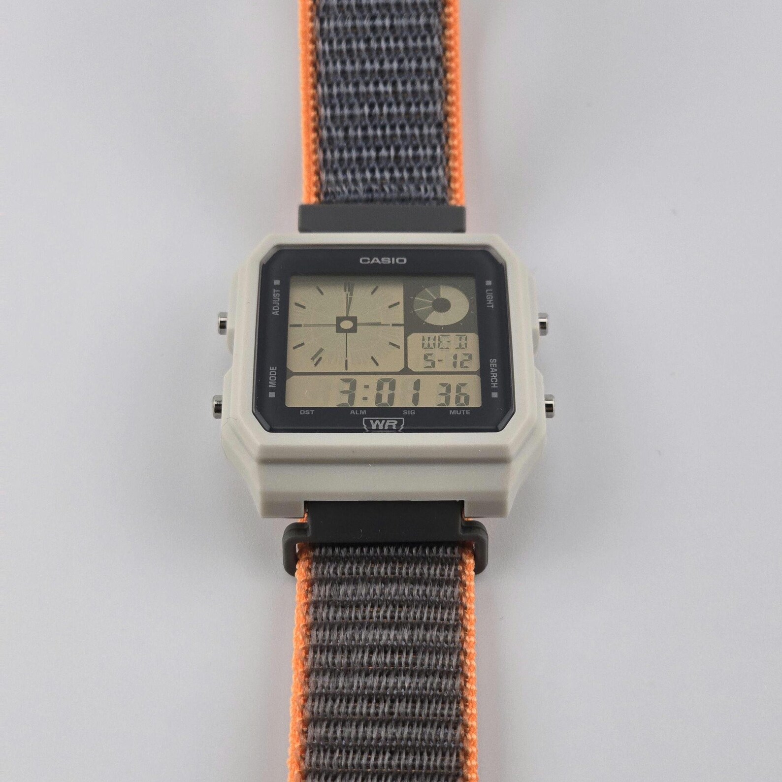 Casio LF20W-8A Modified POP Gray With Orange Tint Orange and Grey Nylon ...