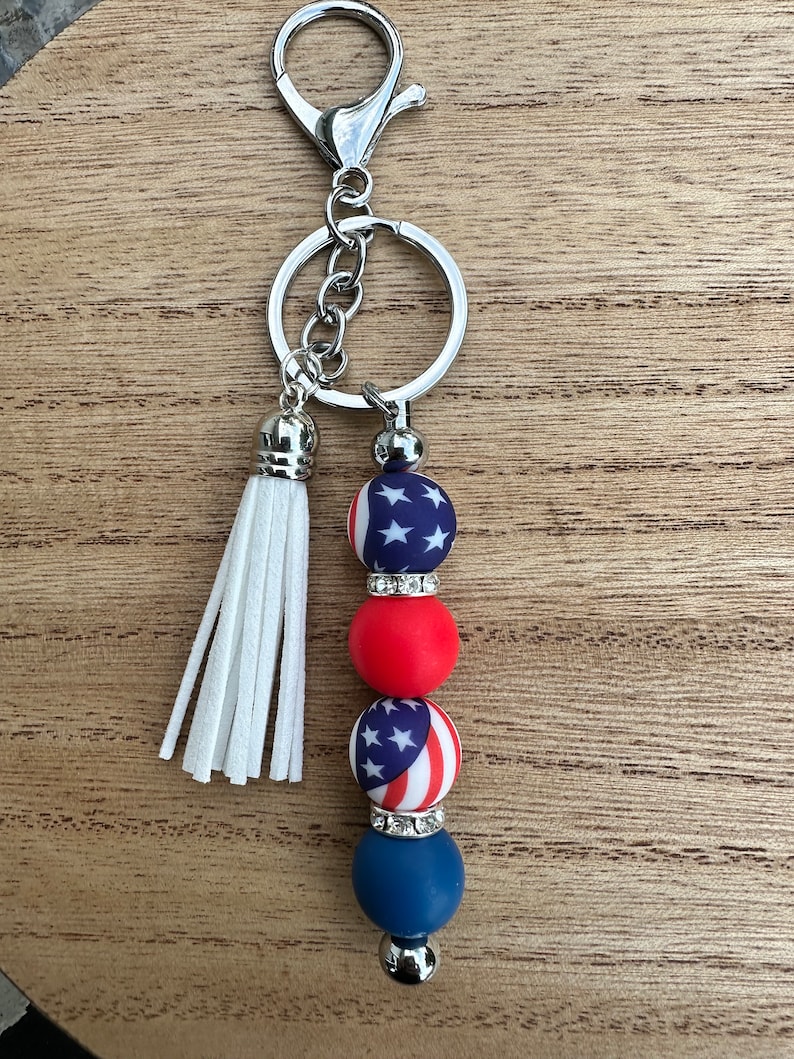 Fourth of July Keychains, American Flag, Patriotic Sunflower - Etsy