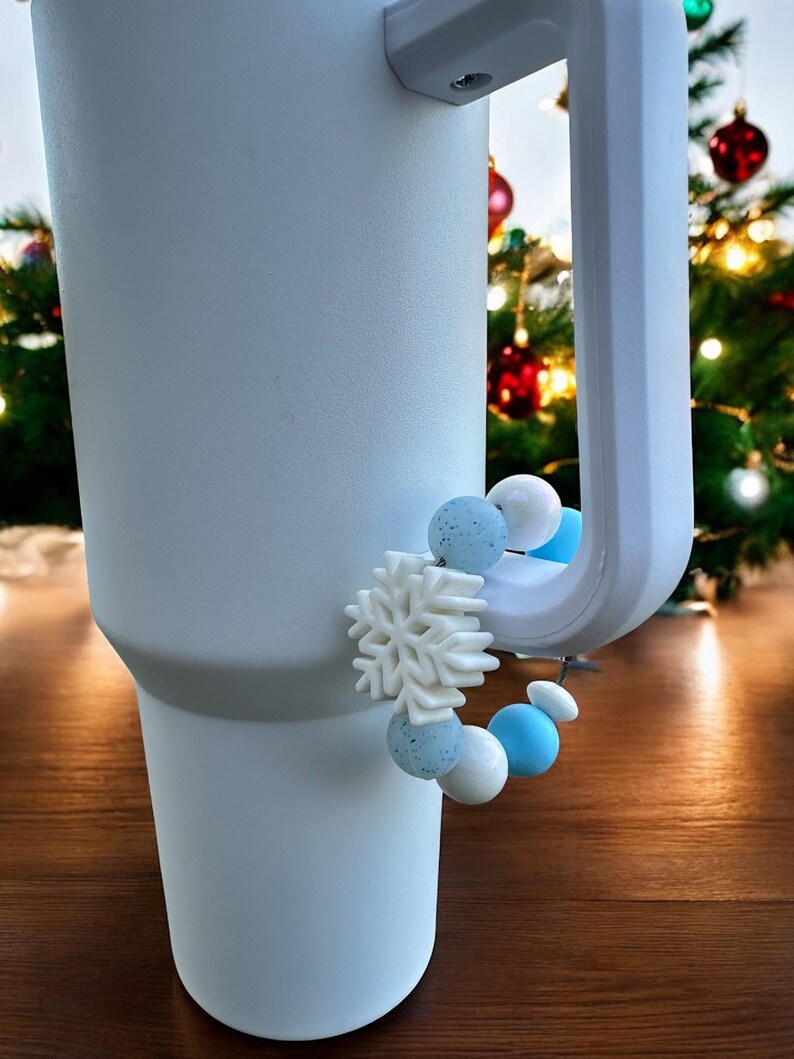Winter Tumbler Cup Handle Charm, Snowman Cup Charm, Snowflake Cup Charm ...