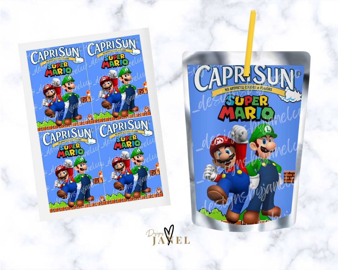 Mario Caprisun Labels Printable Template Kids Birthday - Etsy
