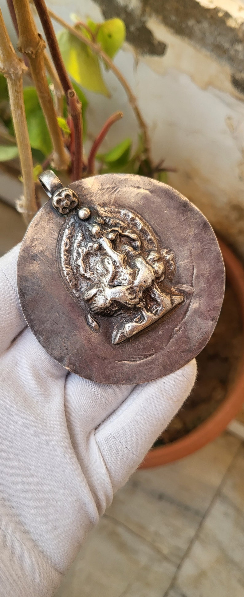 Oxidized Pendant in 925 Sterling Silver Antique Pendant Rare Pendant ...