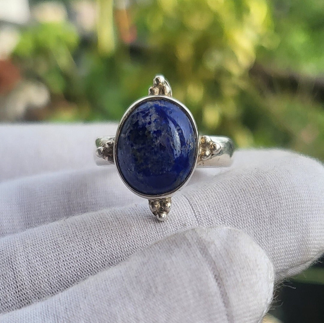 Lapis Lazuli Ring Engagement Ring in 925 Sterling Silver Ring for Women ...