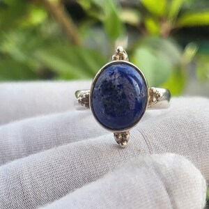 Lapis Lazuli Ring Engagement Ring in 925 Sterling Silver Ring for Women ...