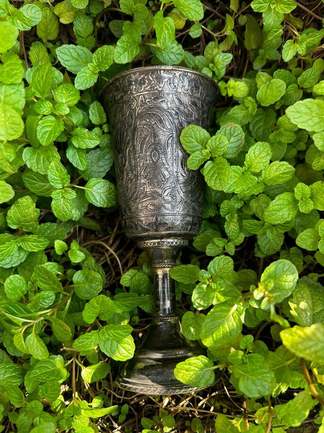 Vintage 925 Sterling Silver Glass Wine Glass Handmade Vessel Silver ...