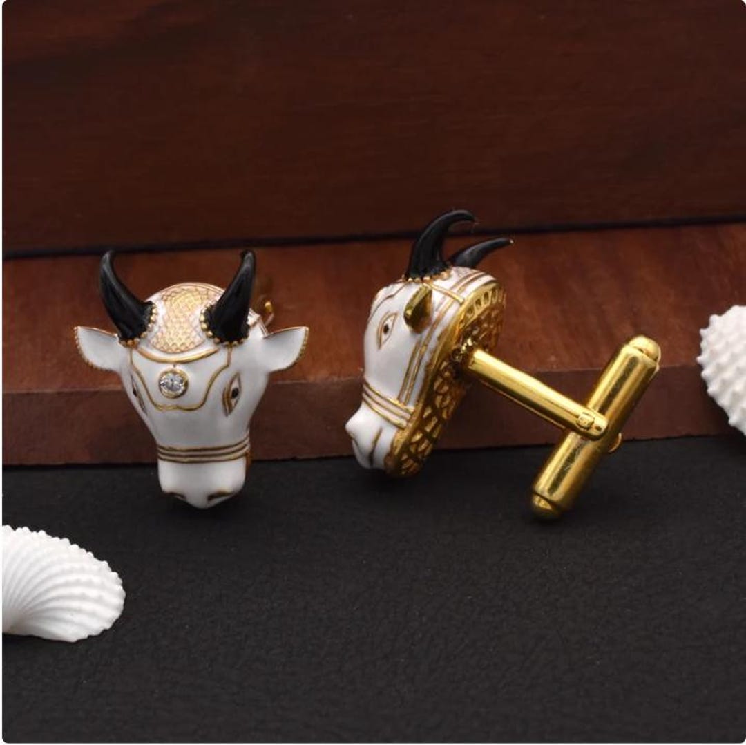 Cubic Zirconia Cow Head Tie Tack Cattle Cow Shape Cufflink Birthday ...