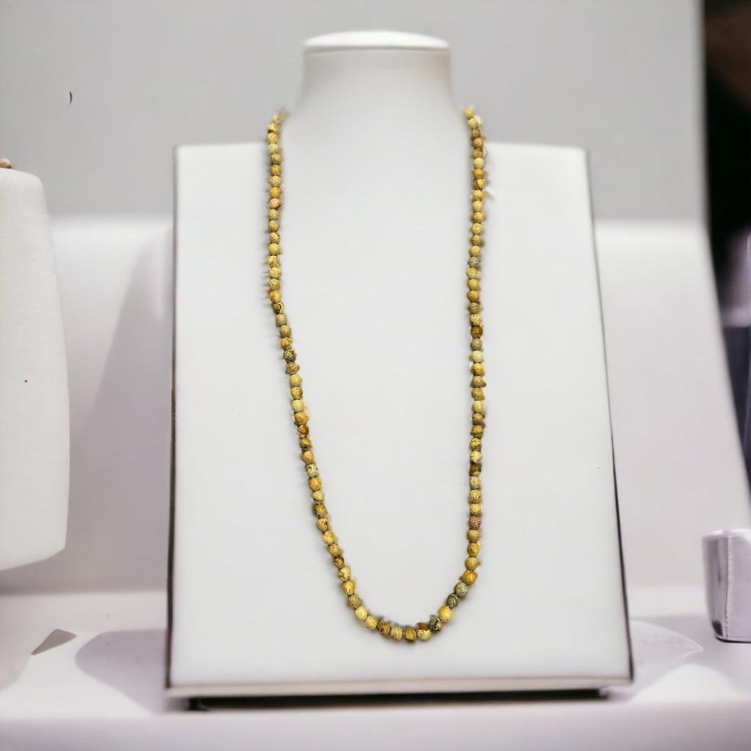 Zasper Natural Stone Western Beads & Wooden Necklace Japamala Necklace ...