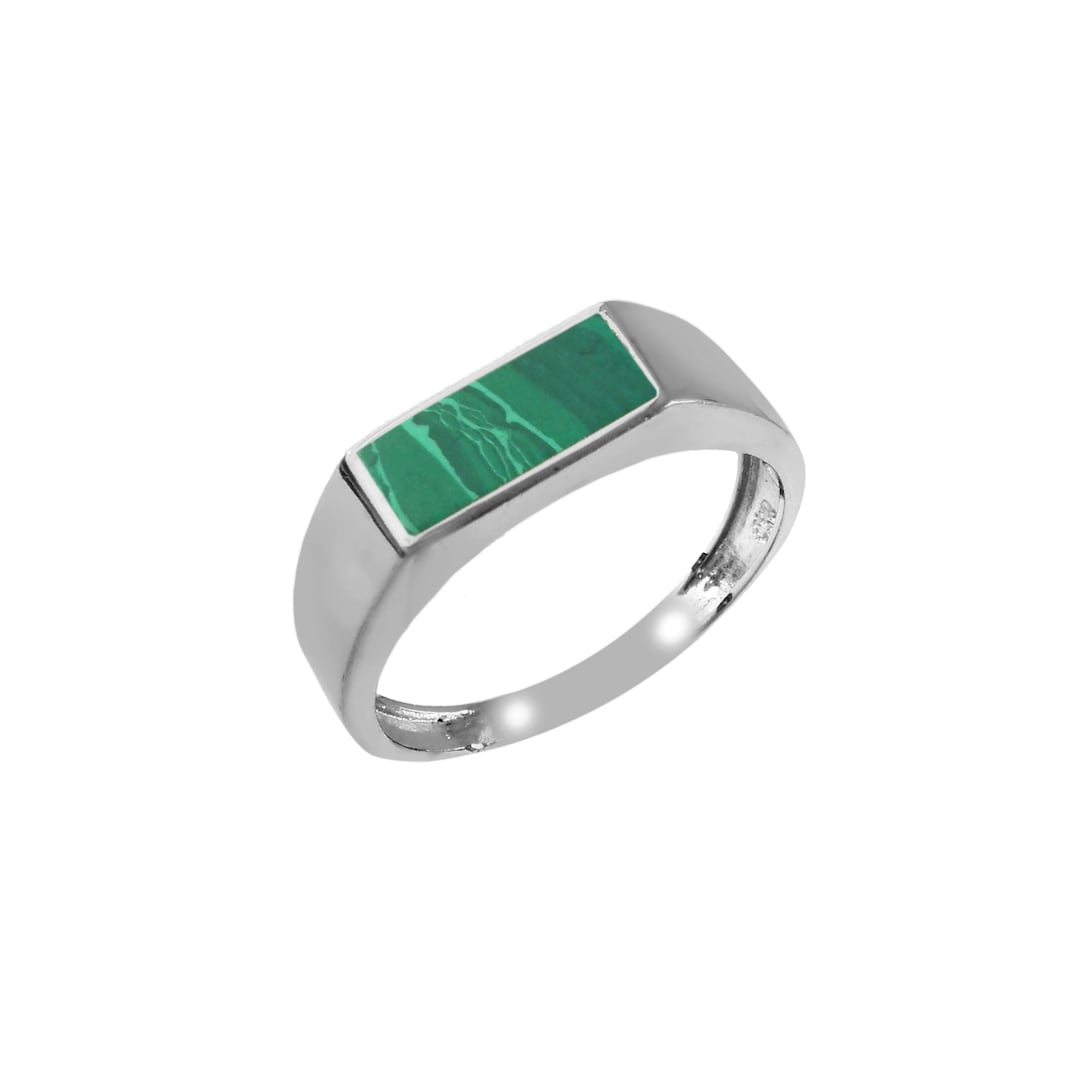 Malachite Inlay Signet Ring in 925 Sterling Silver Malachite Ring for ...