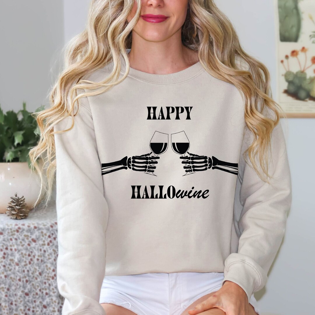 Happy Hallowine Skeleton Png, Happy Hallowine SVG, Halloween PNG ...