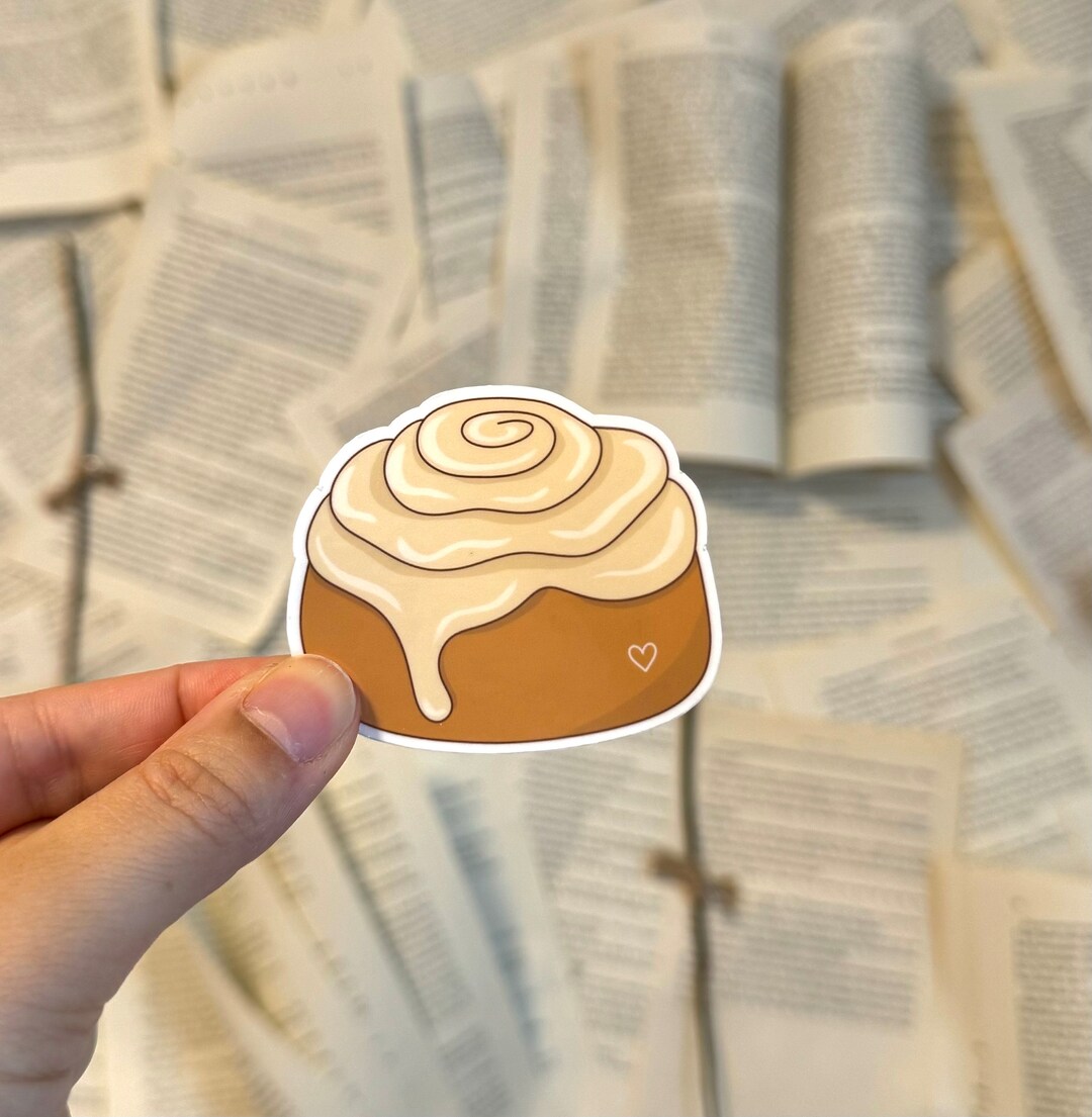 Cinnamon Roll Sticker Bookish Sticker Food Sticker Cozy Aesthetic ...