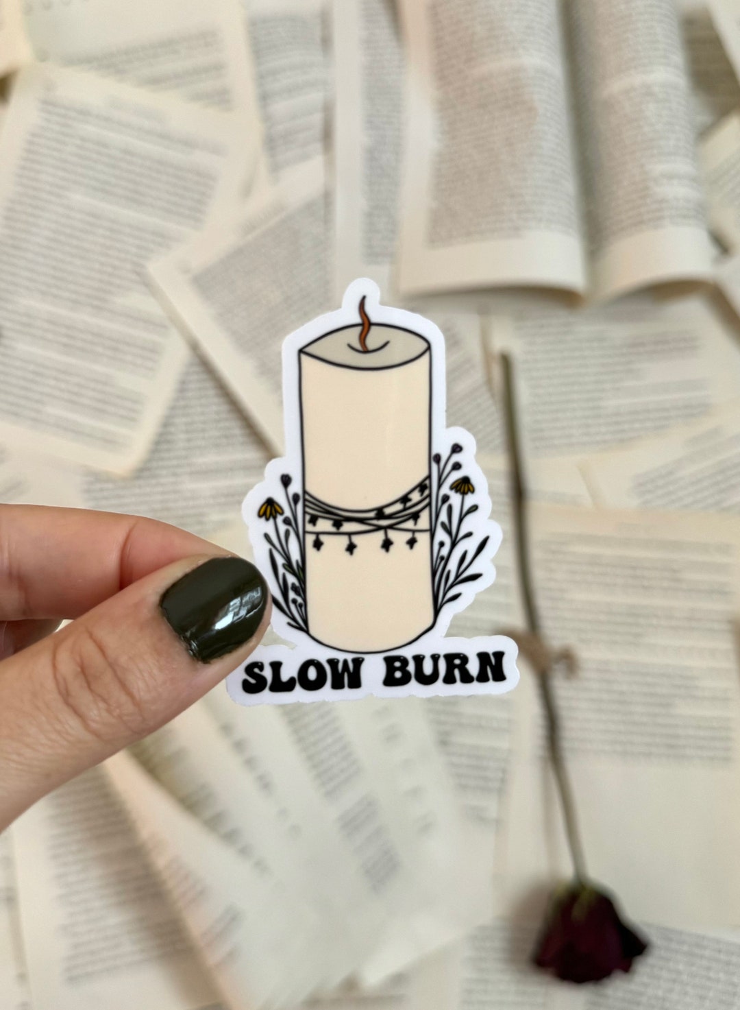 Slow Burn Trope Sticker | Bookish Sticker | Candle Sticker - Etsy