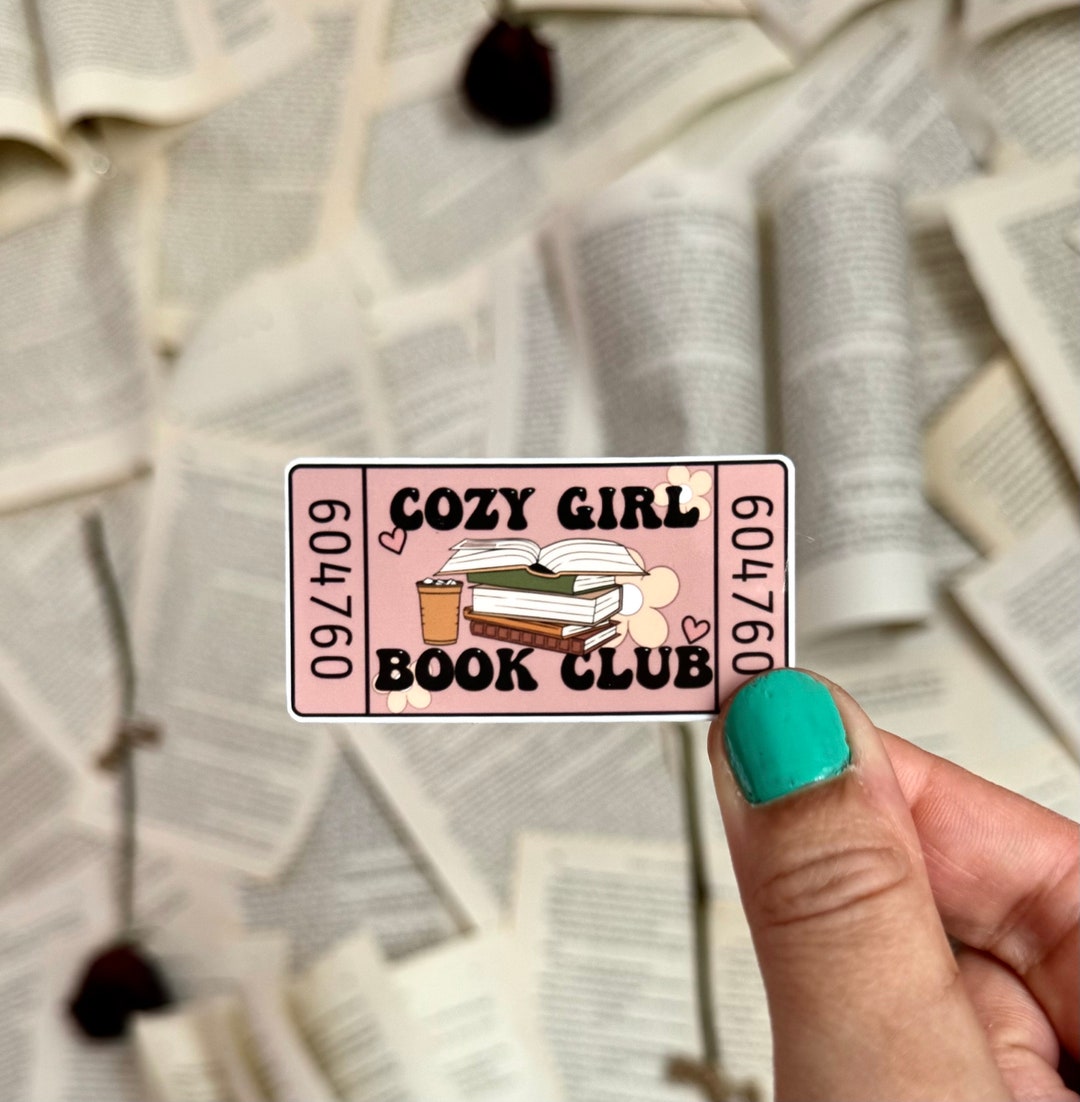 Cozy Girl Book Club Ticket Sticker | Bookish Sticker | Aesthetic ...