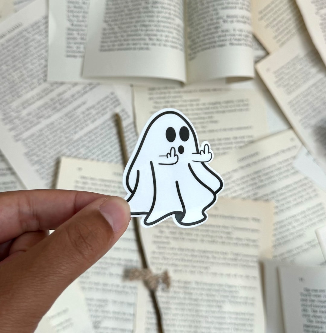 Ghost Middle Fingers Sticker: Spooky Kindle Laptop Decal - Etsy