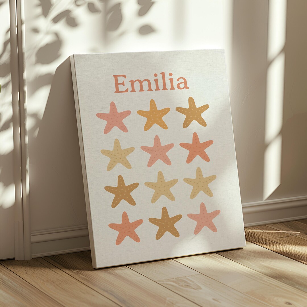 Personalized Starfish Gallery Art on Stretched Canvas for Nature Lover ...