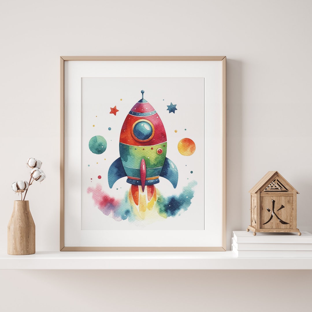 Spaceship Poster - Printable Art for Kids Curious About Space - Gifts ...