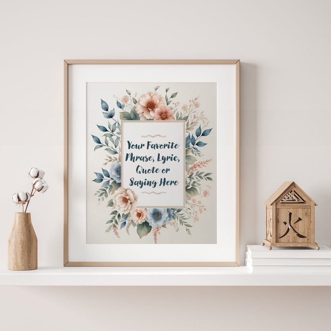 Personalized Wall Art | Custom Quote | Text Saying Message | Unframed ...