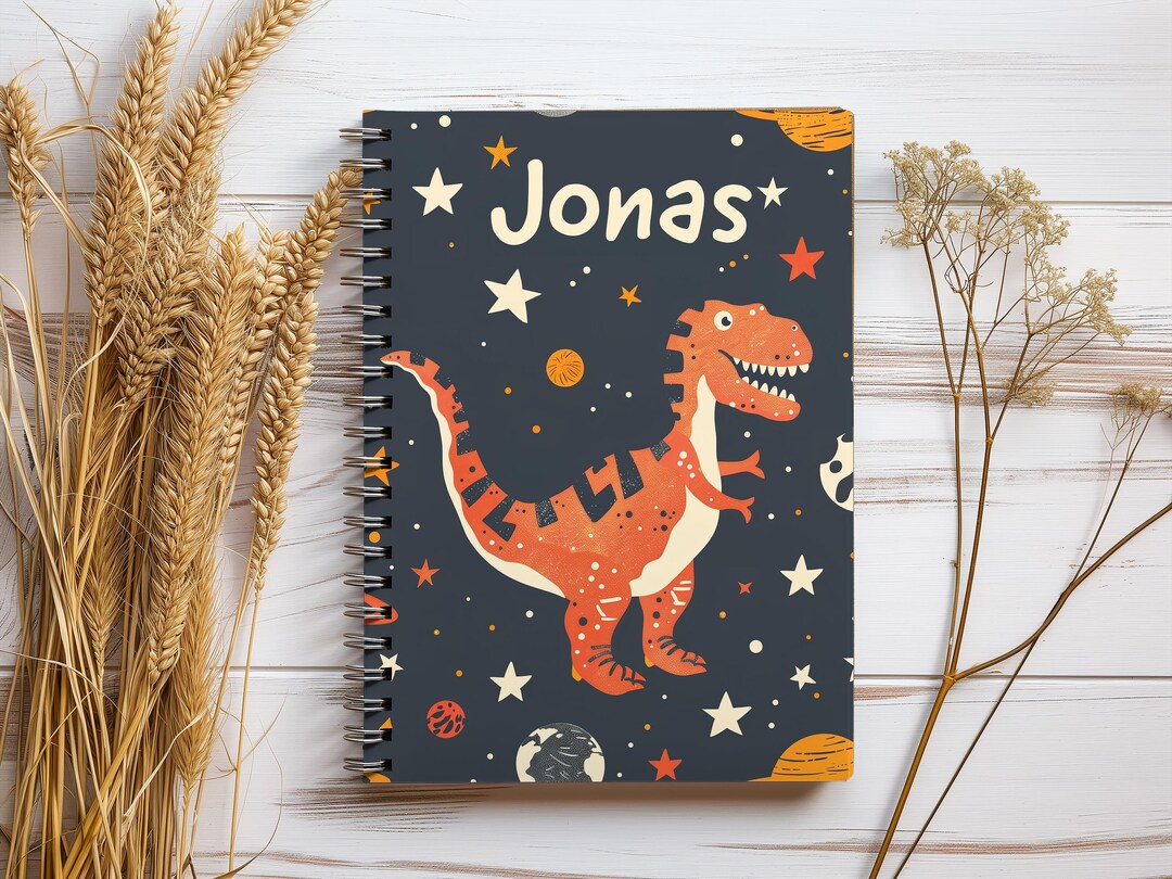 Personalized Dinosaur Spiral Notebook - Spiral Ruled Line Journal ...
