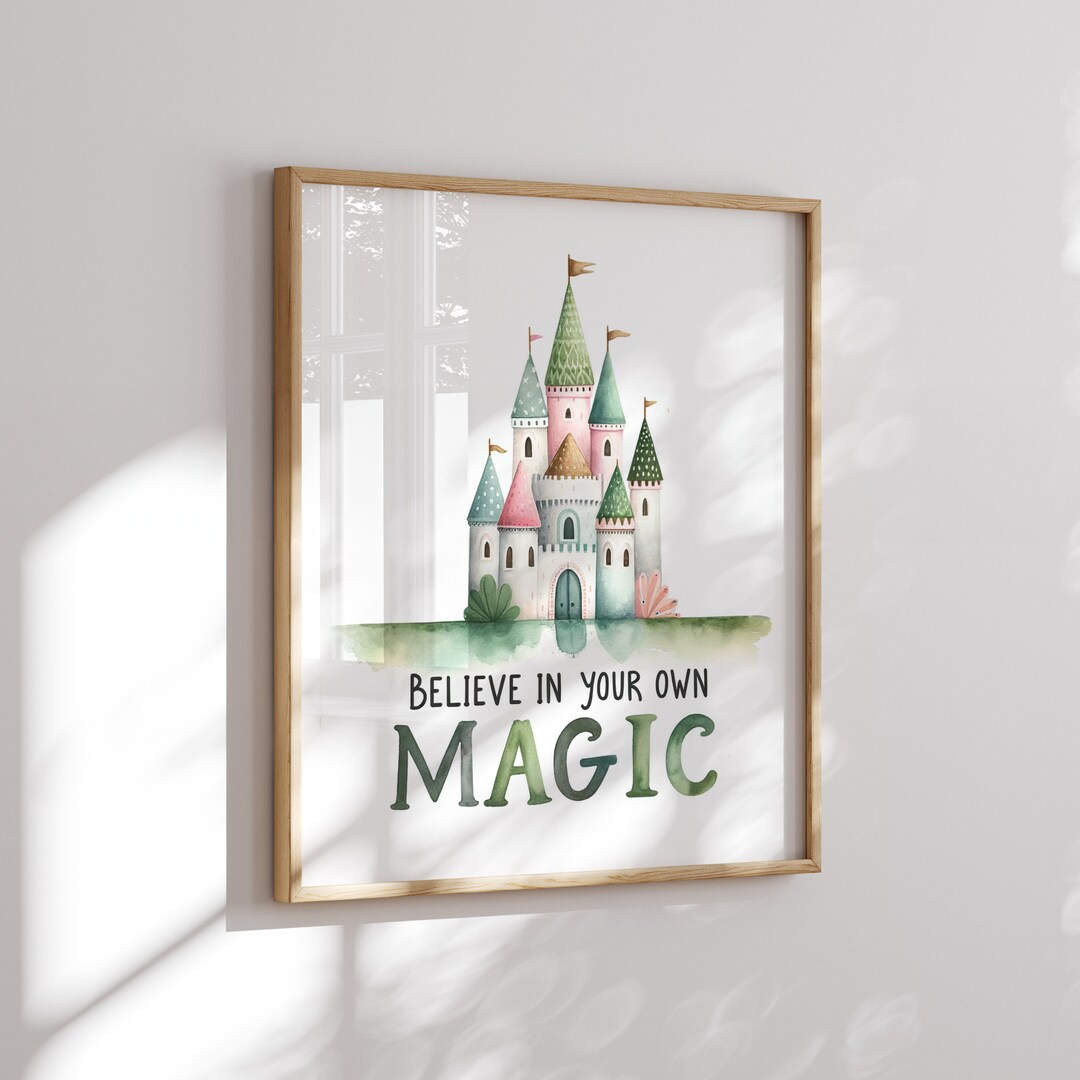 Cute Fairy Tale Castle Printable - Believe in Your Own Magic - Instant ...