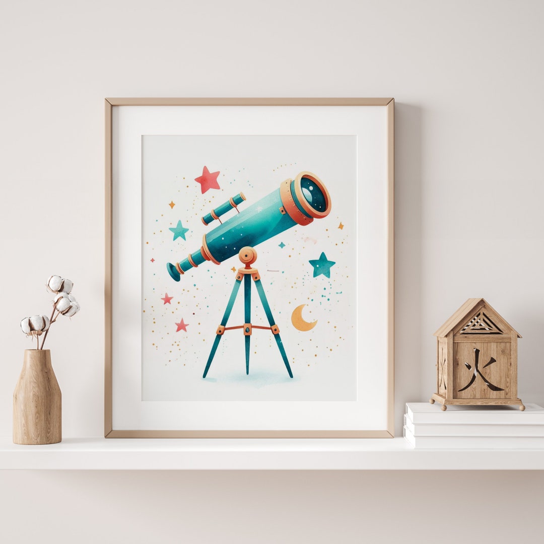Telescope Print | Astronomy Printable | Telescope Art | Astronomy Art ...