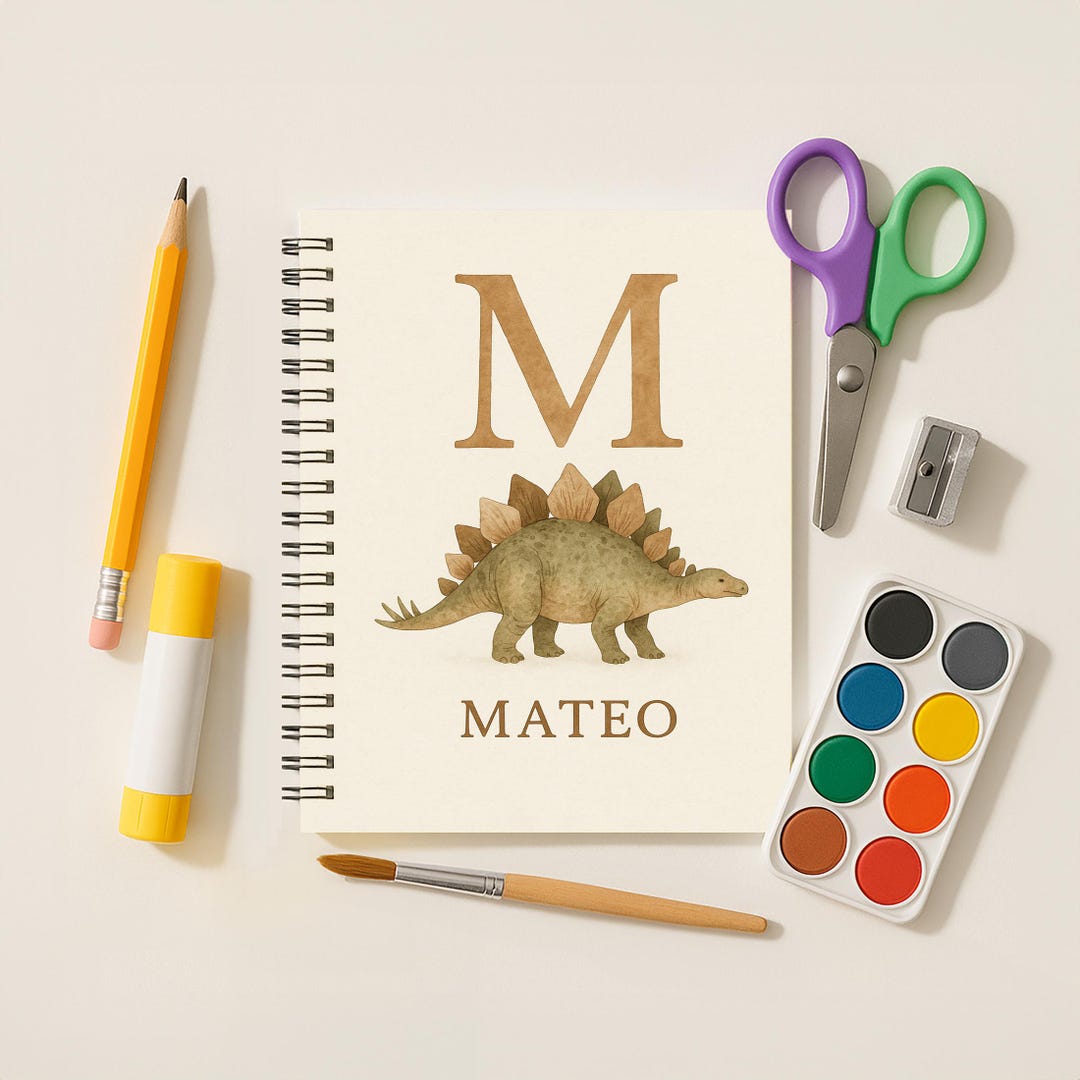 Custom Dinosaur Stegosaurus Name for Journal Spiral Bound With Lined ...