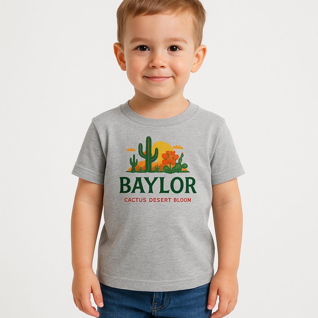Custom Cactus Desert Bloom Name Child T Shirt in Heather Gray Cute Gift ...