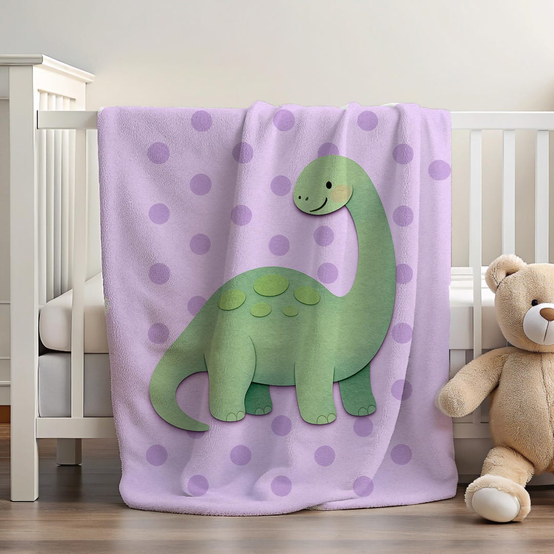 Plush Throw Featuring Brontosaurus Lavender Room Cuddly Nursery Cuddle ...