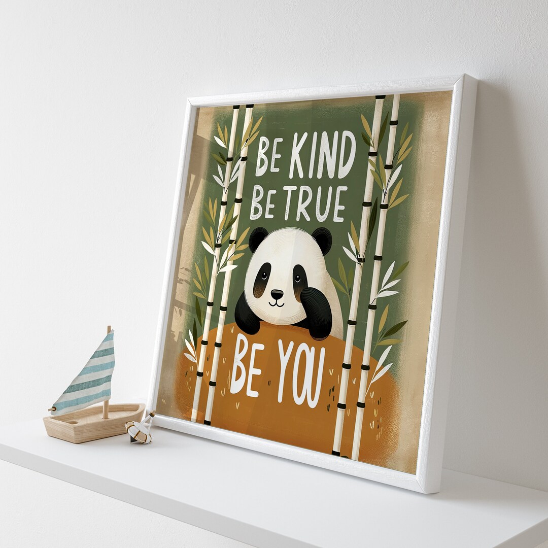 Affirmations for Kids Poster Be Kind, Be True, Be You Panda Poster ...