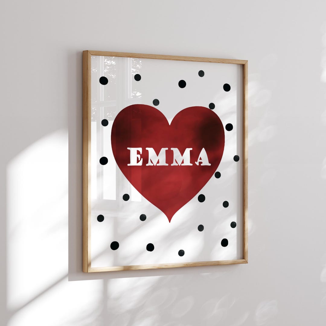 Personalized Printable Heart Art Print Wall Decor Memory Keepsake Gift ...