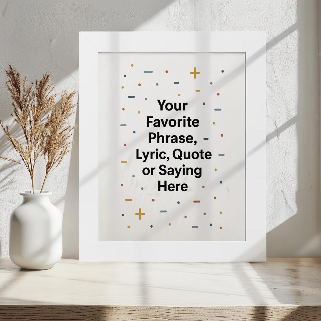 Custom Scandi Minimal Framed Wall Art With Custom Quote Words - Etsy