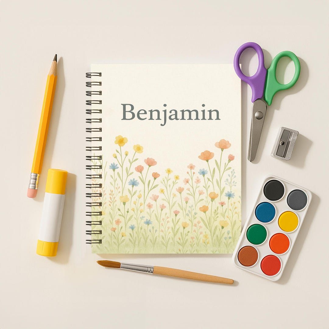 Personalized Wildflower Meadow Name for Spiral Notebook Ruled Line ...