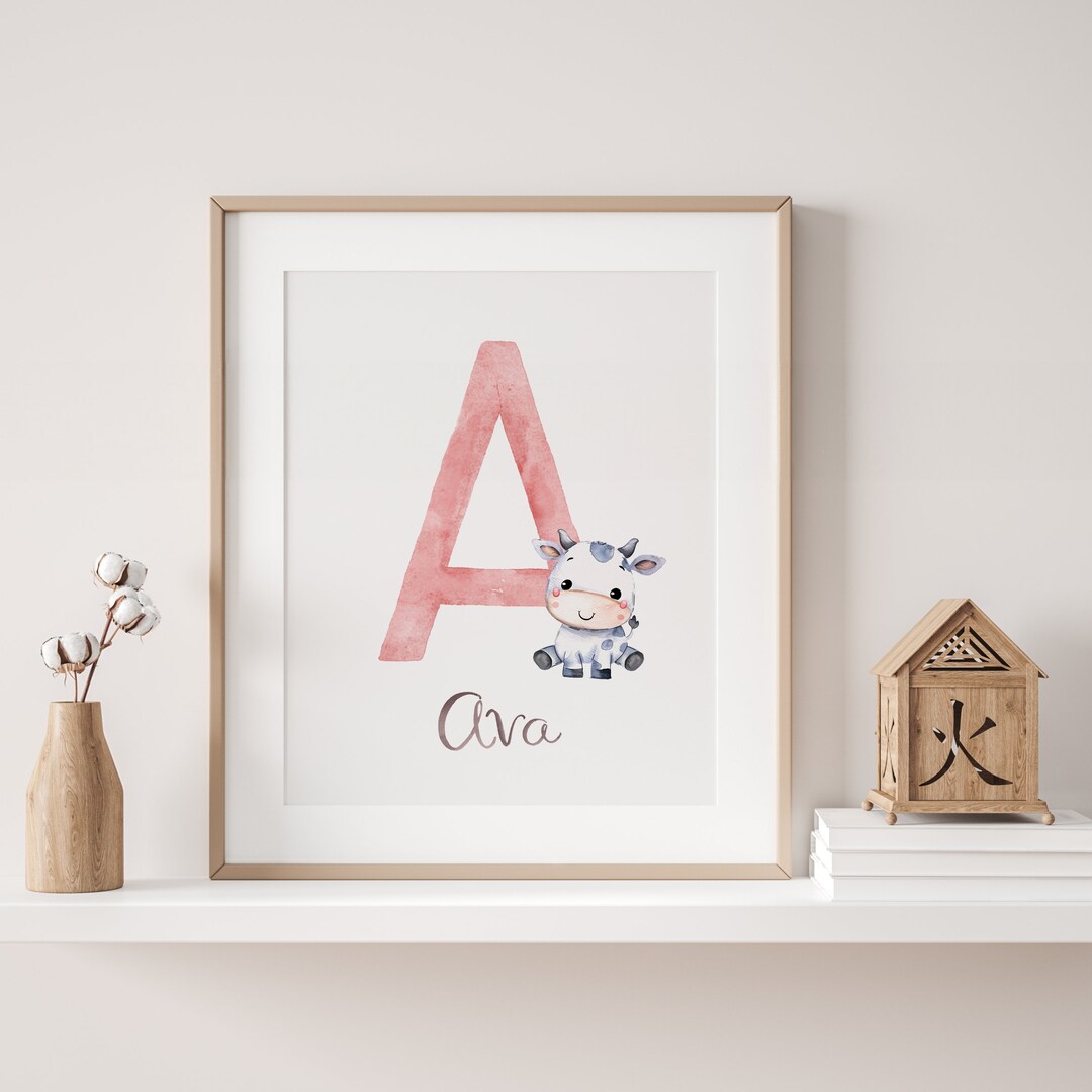 Cow Nursery Decor - Farm Animal Printable - Cute Baby Gift - Girl Boho ...