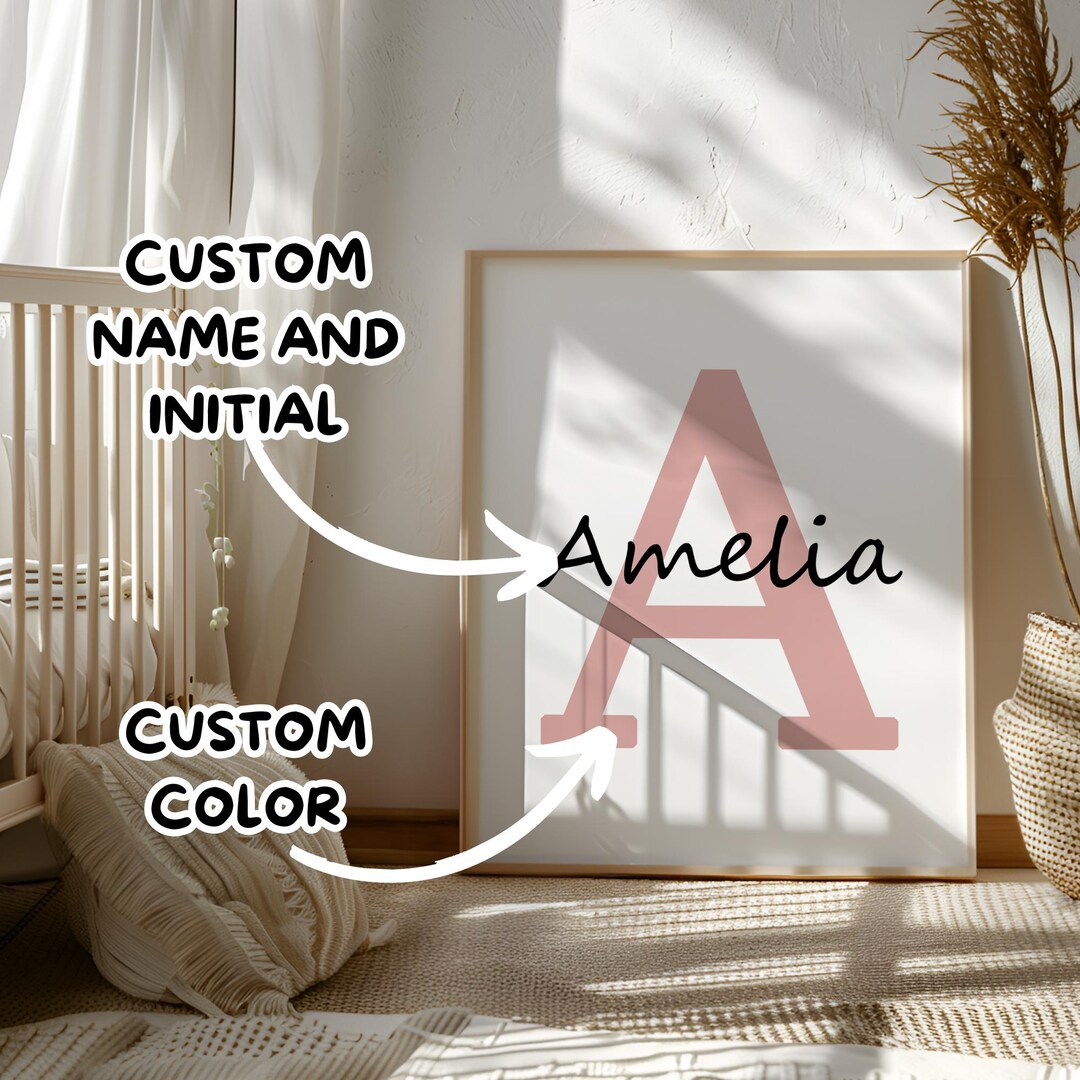 Custom Initial Print, Name Printable, Personalized Name Print ...
