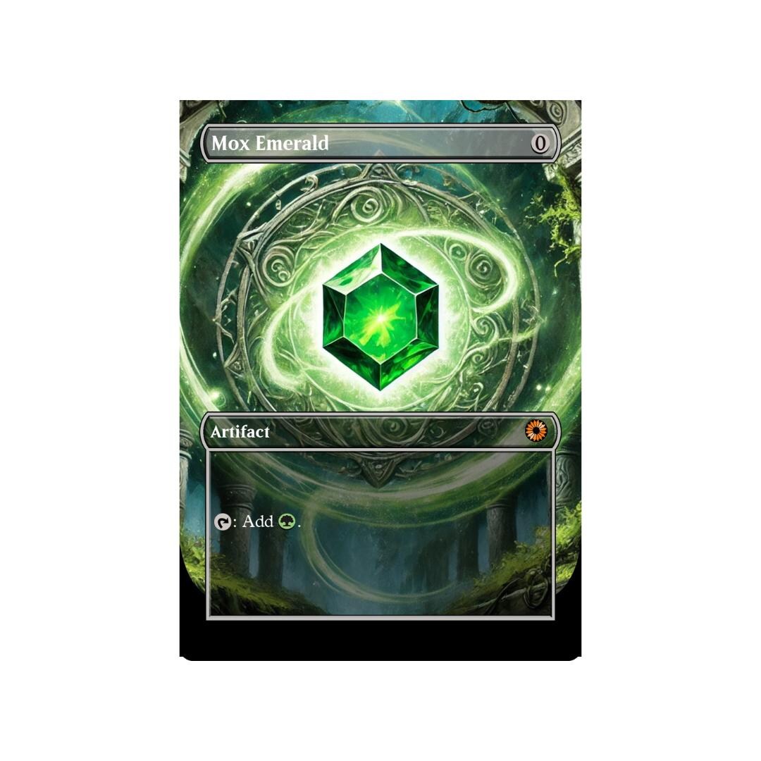 Mox Emerald V.2 Artifact Power 9 High Quality Altered Art Custom Cards ...