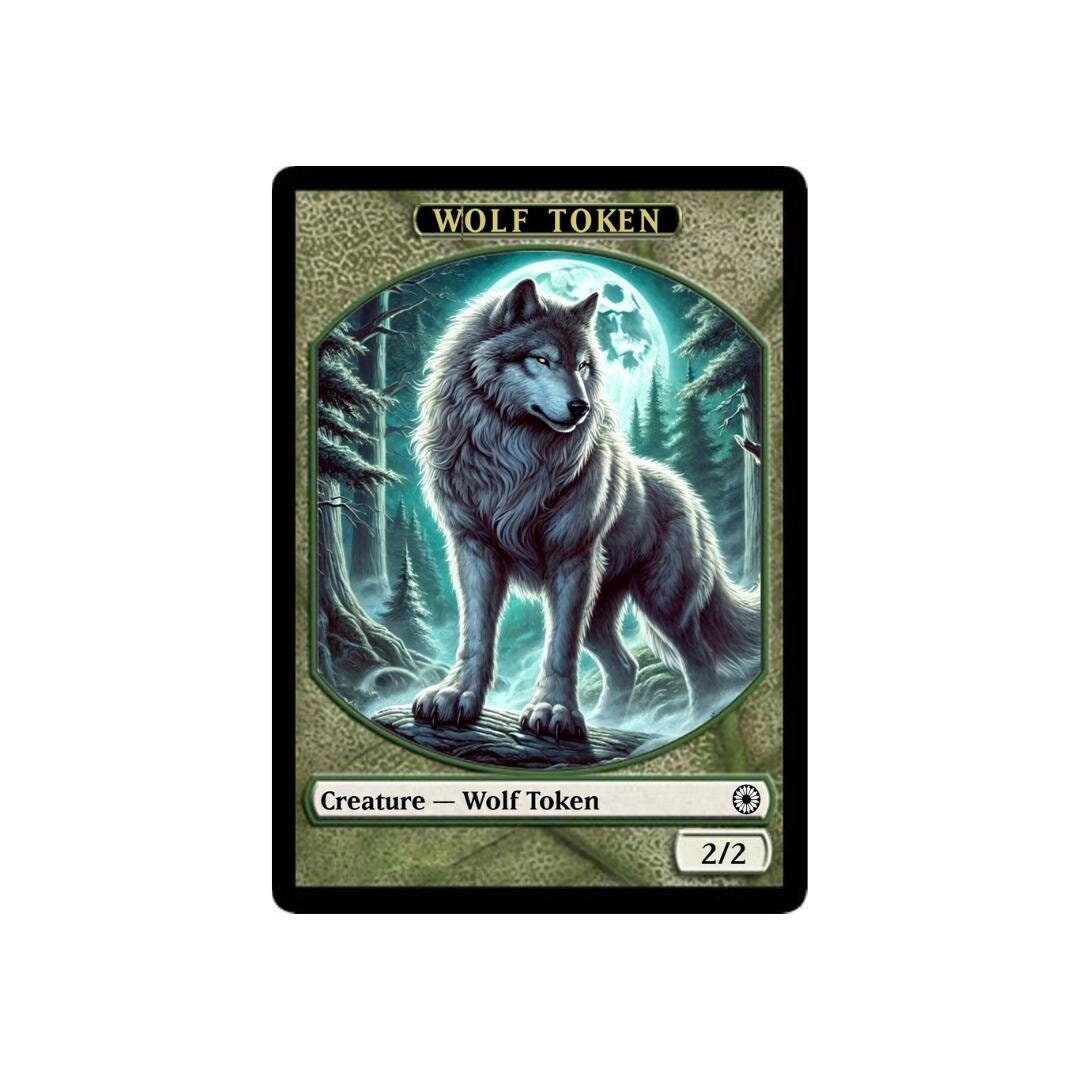 Wolf Token High Quality Altered Art Custom Cards Magic the Gathering ...