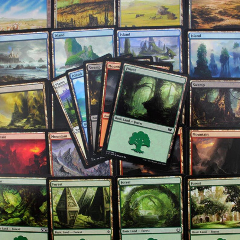 Lot 100 Basic Lands Mtg Magic the Gathering Lot Basic Lands 20 Each ...