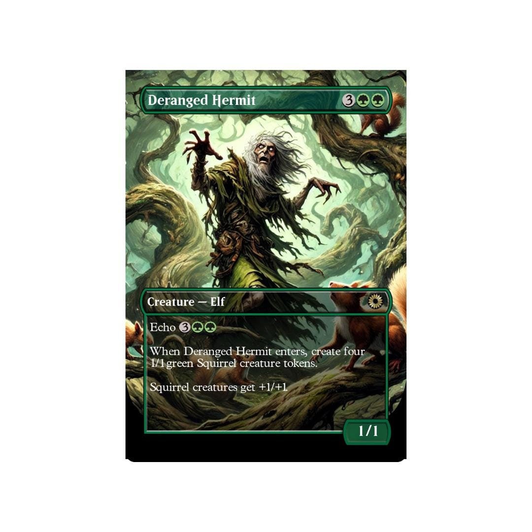 Deranged Hermit Creature Elf High Quality Altered Art Custom Cards Magic the Gathering MTG - Etsy