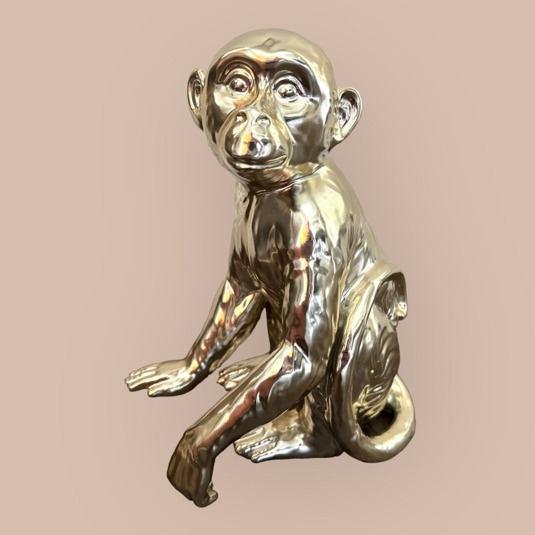 Medium Golden Monkey Statue Money Bank Monkey Piggy Bank - Etsy