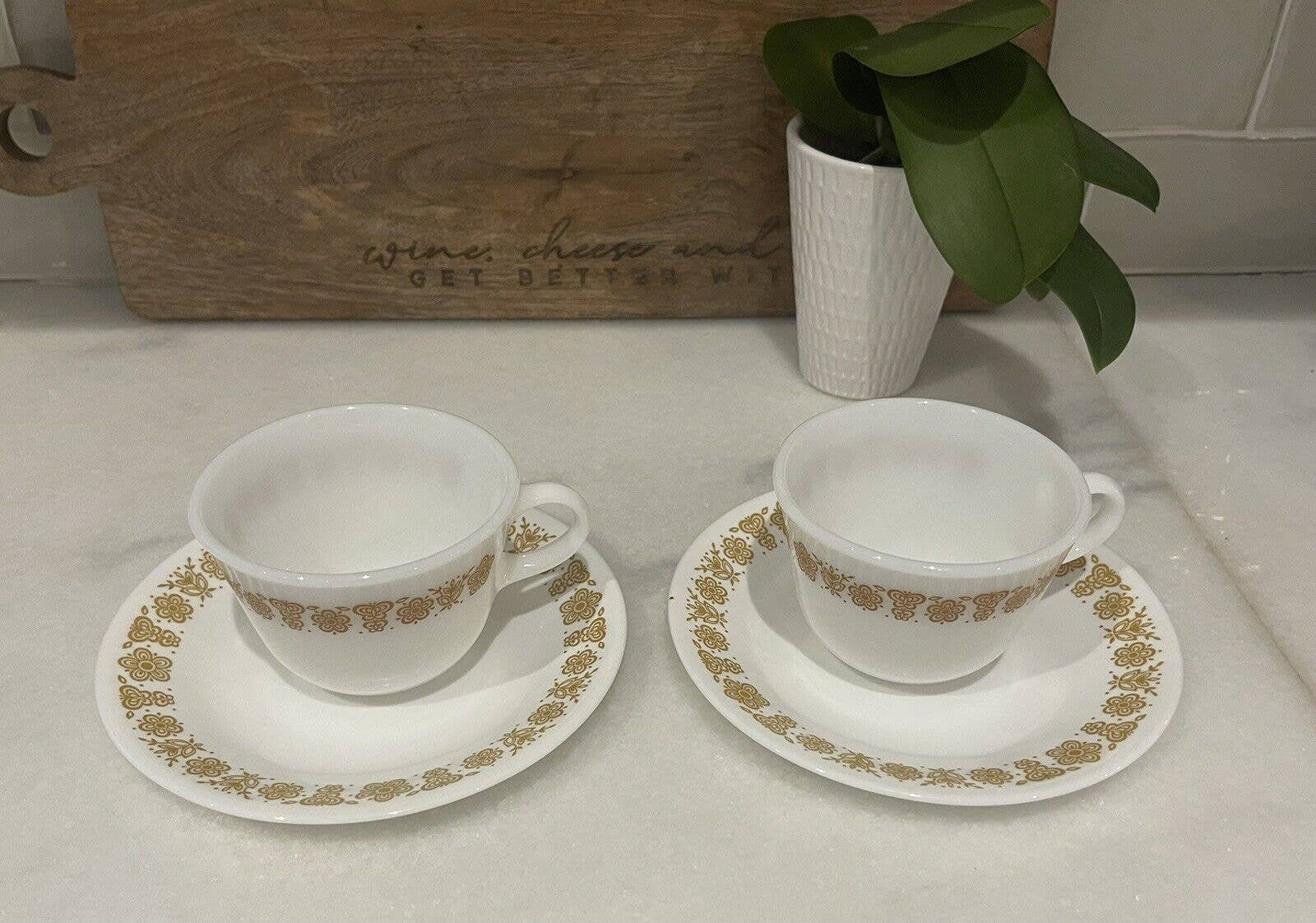 Vintage Corelle Butterfly Gold Tea Cups/coffee Cup and Plates - Etsy