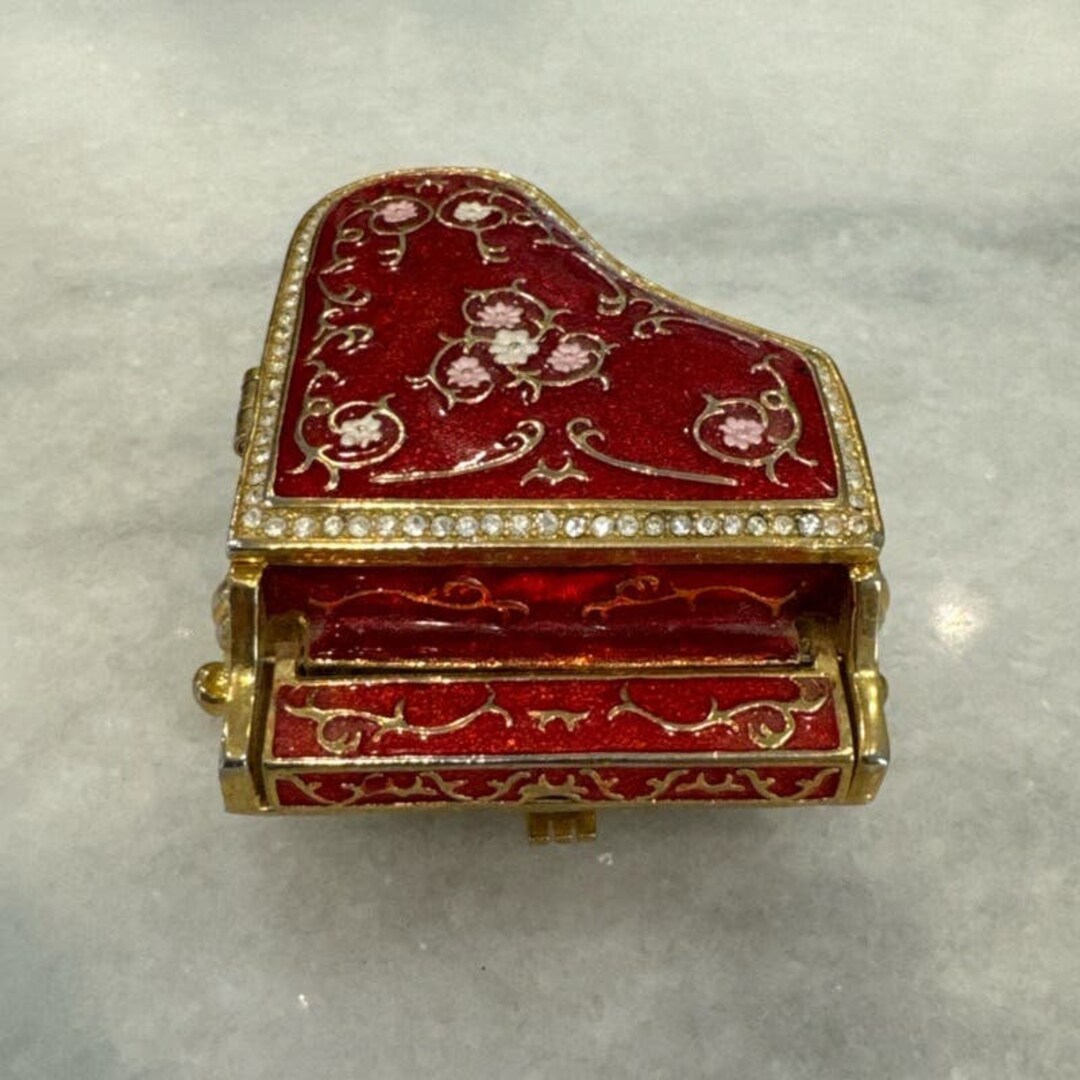 DK Red Piano Jeweled Trinket Box With Stand - Etsy