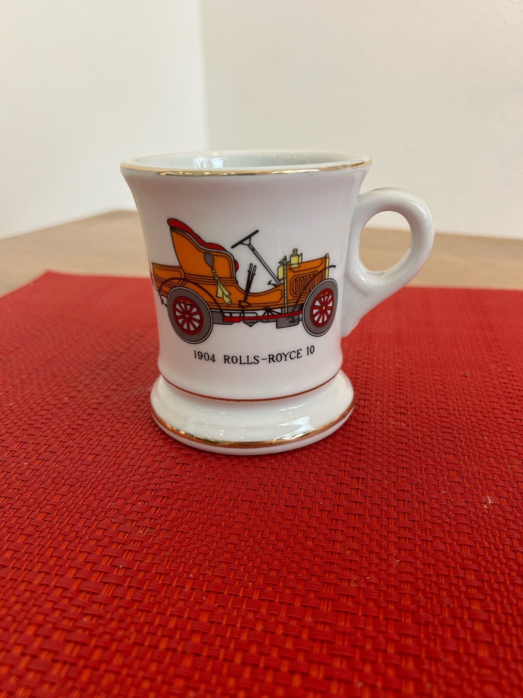 1904 Rolls-royce 10 Mustache Mug White Ceramic, Gold Trim & Safe ...