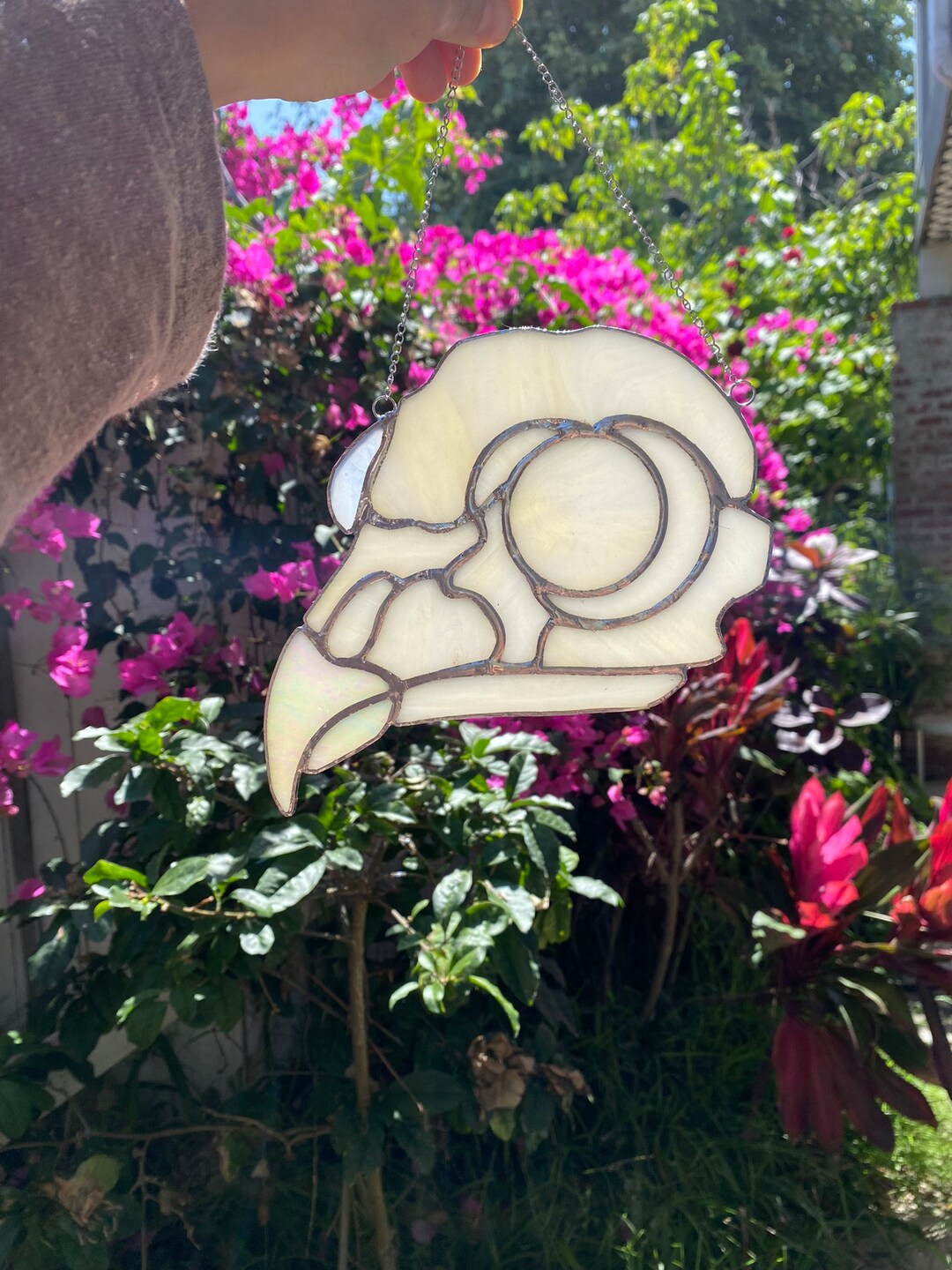 Stained Glass Bird Skull - Etsy