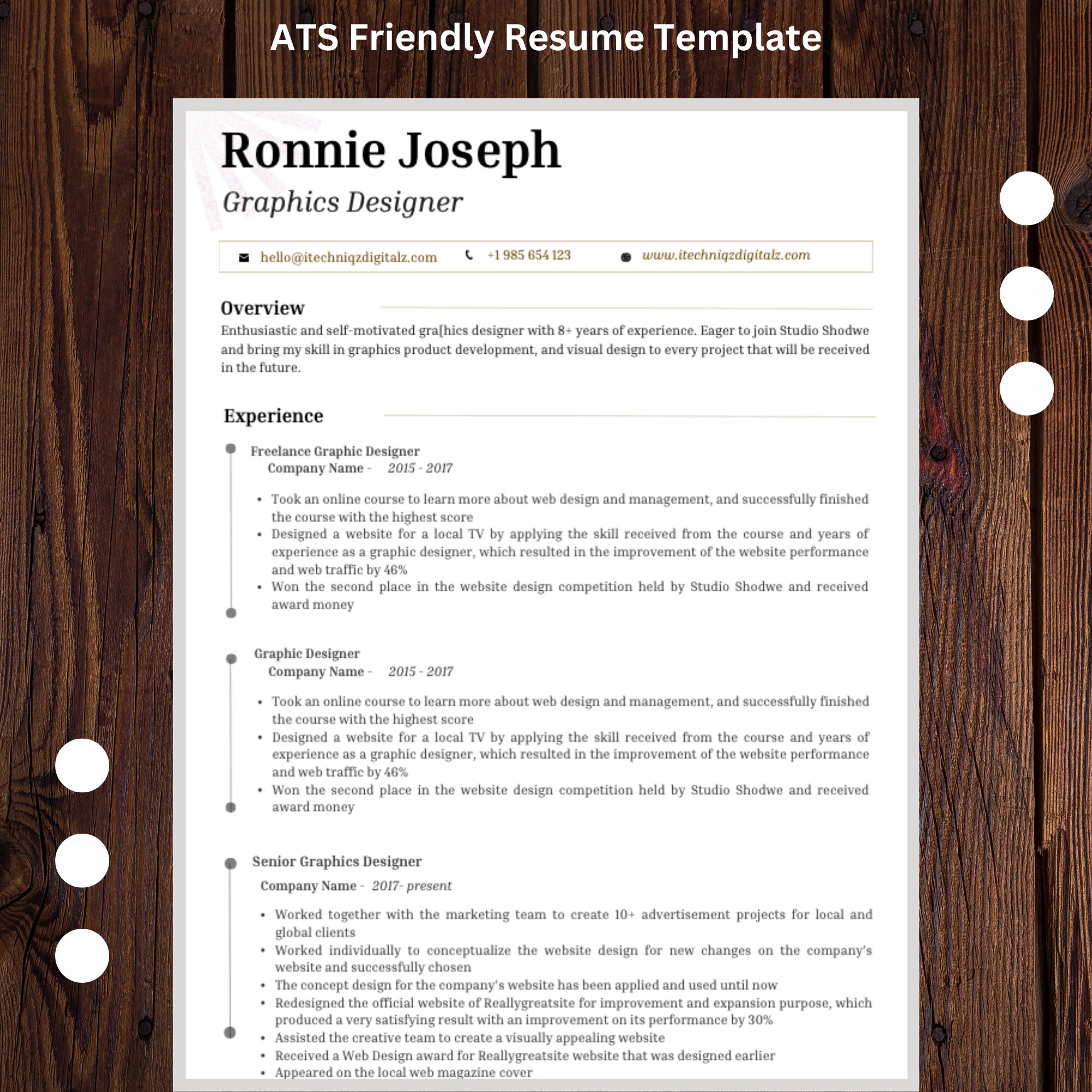 ATS Resume Template Cv ATS Friendly Resume Template ATS - Etsy