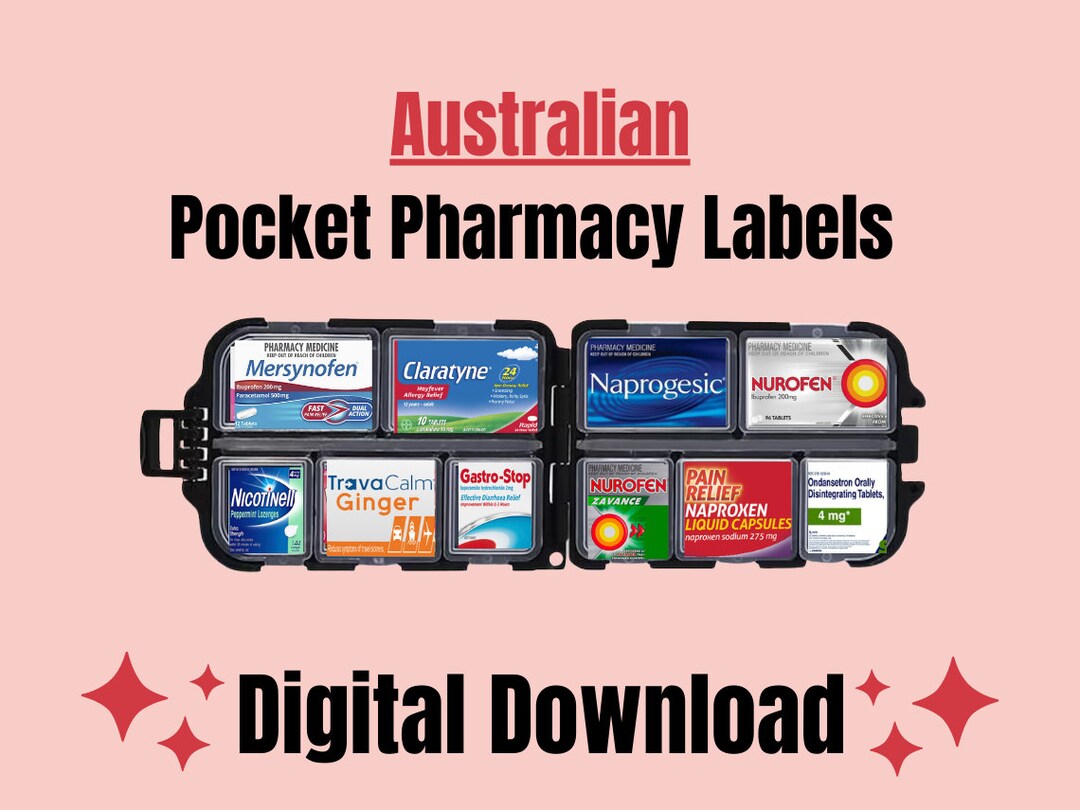 AUSTRALIAN Custom Made Pharmacy Labels | Pill Container, Travel Pill ...