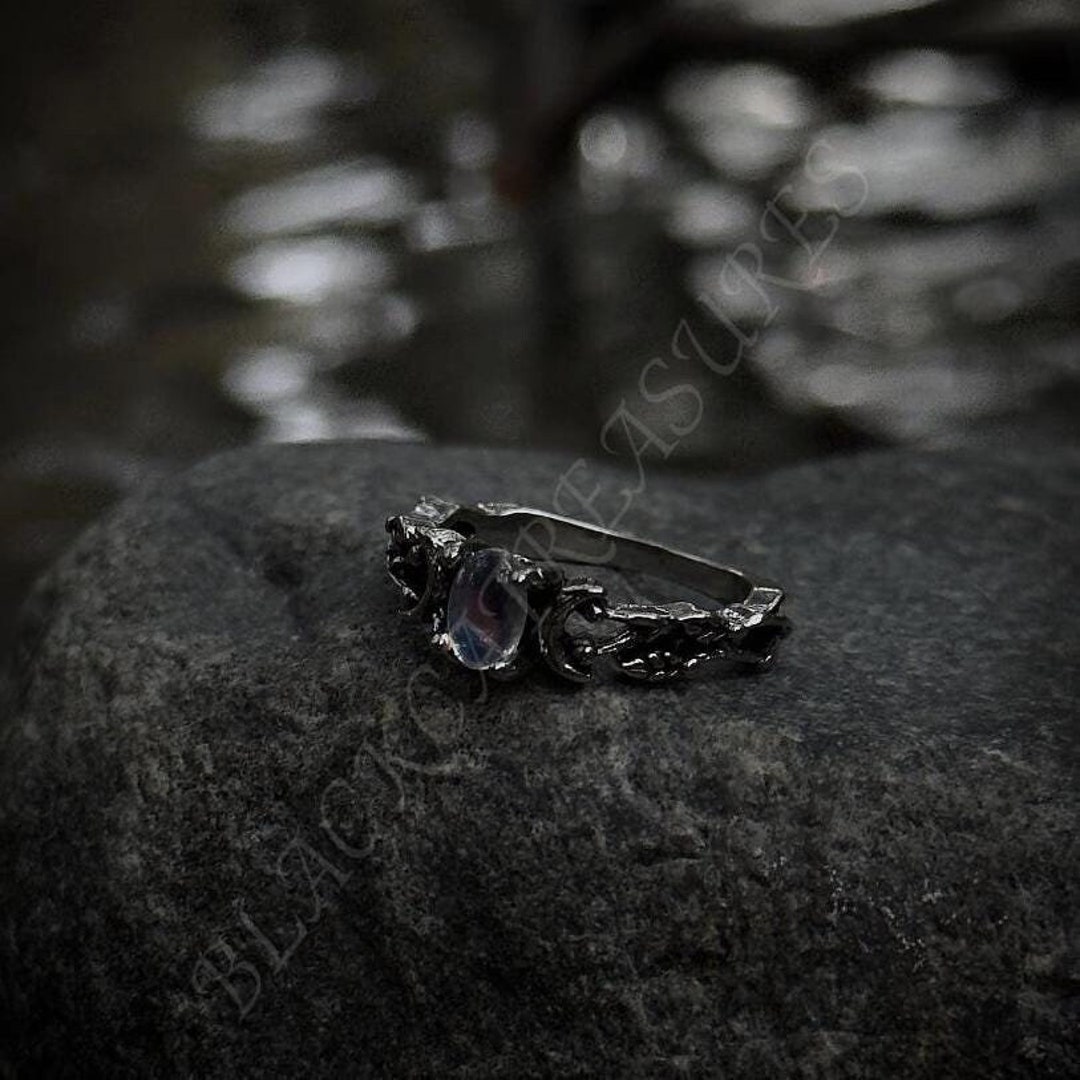 Celestial Moonstone Ring | Gothic Boho Gift, Branch Ring, Victorian ...