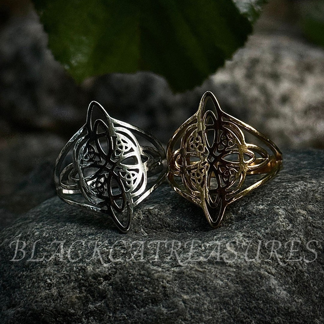 Wicca Knot Ring | Gothic Celtic Protection Jewelry, Witchy Silver/gold ...