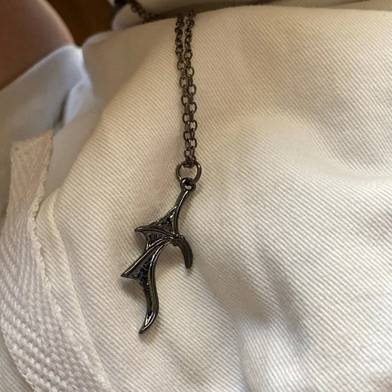 Bat Wing Heart Necklace Goth Gift Couple Necklace - Etsy