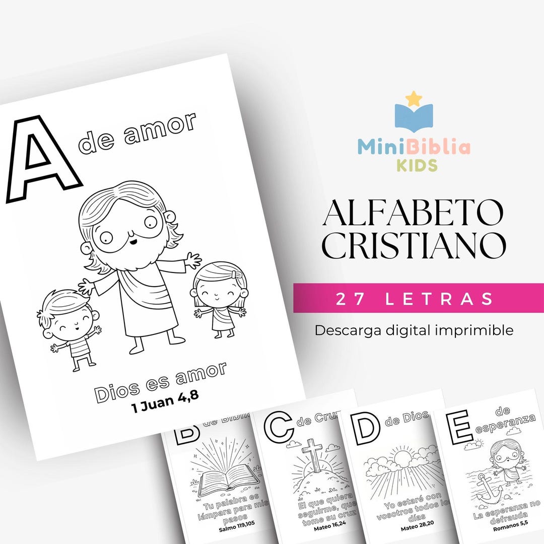 Printable Christian Alphabet for Children, Children's Bible Alphabet ...